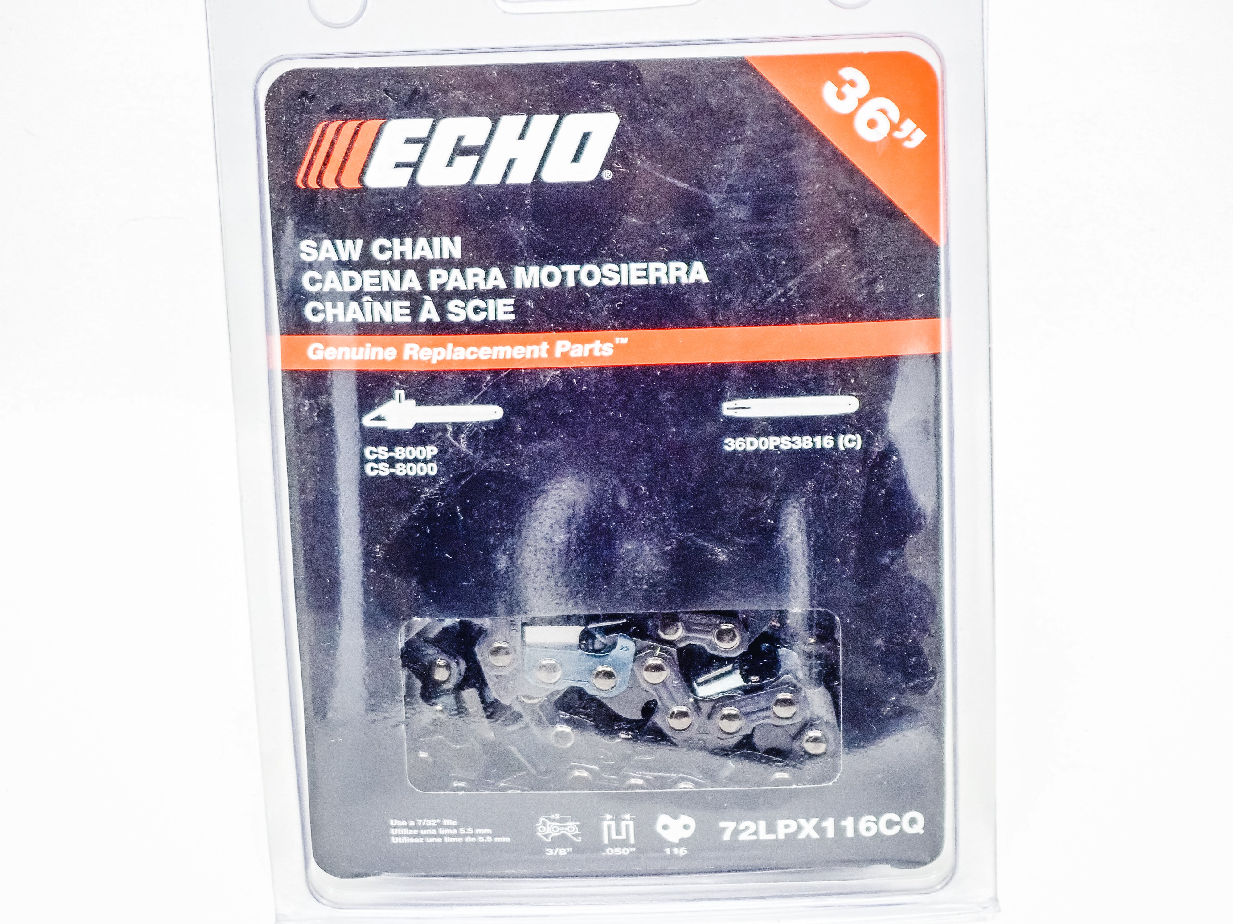 GENUINE ECHO CHAINSAW CHAIN 36" 3/8 .050 116DL 72LPX116CQ - Saw Salvage