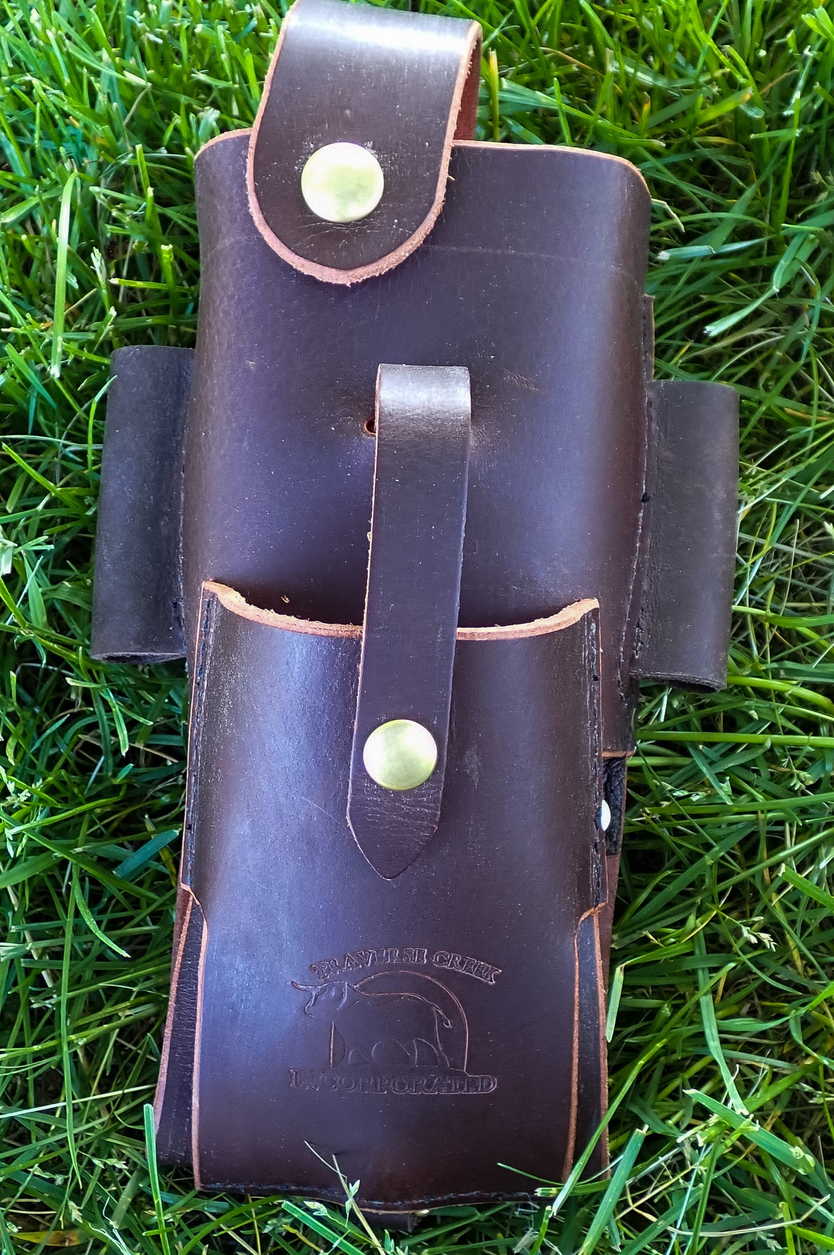 THE DUKE'S HANDMADE 6 PIECE LEATHER LOGGER'S WEDGE FILE TOOL POUCH WIT ...