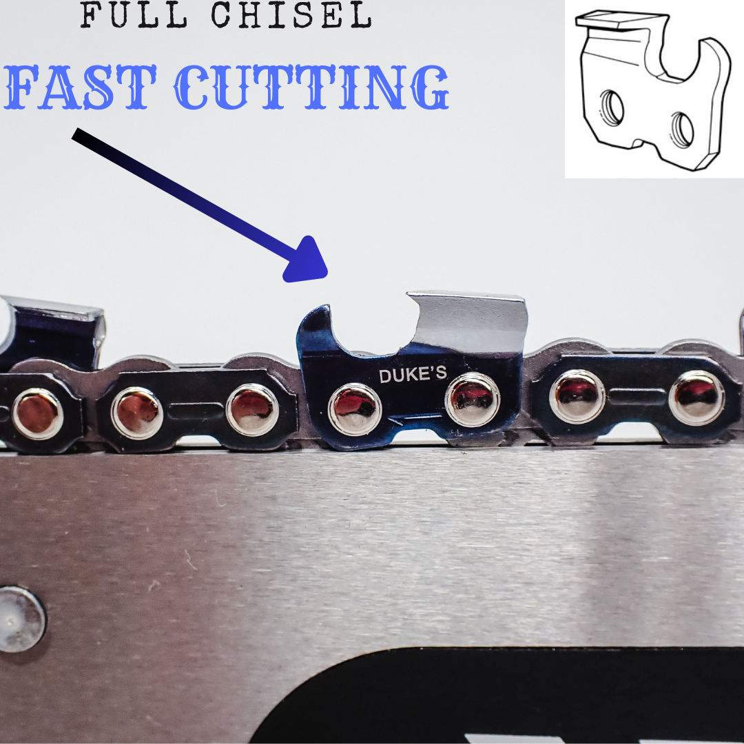 THE DUKE'S PROFESSIONAL HARD CHROME 3-PACK FULL-CHISEL CHAINSAW CHAIN ...